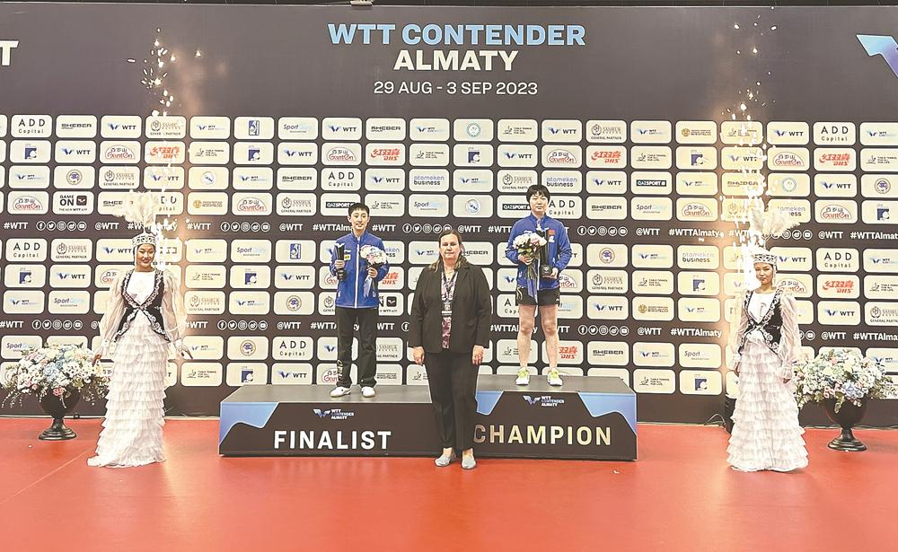 盐城市体育局 要闻动态 WTT常规挑战赛阿拉木图站盐城小将蒯曼勇夺双冠